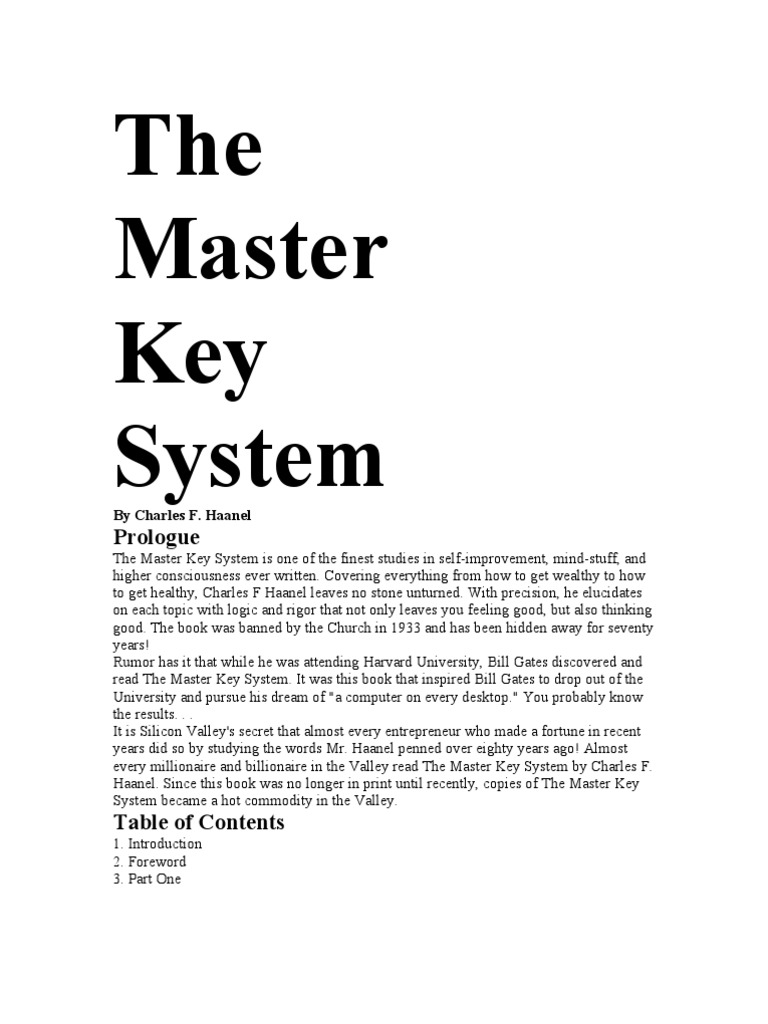 Master Key Systems | PDF | Thought | Consciousness