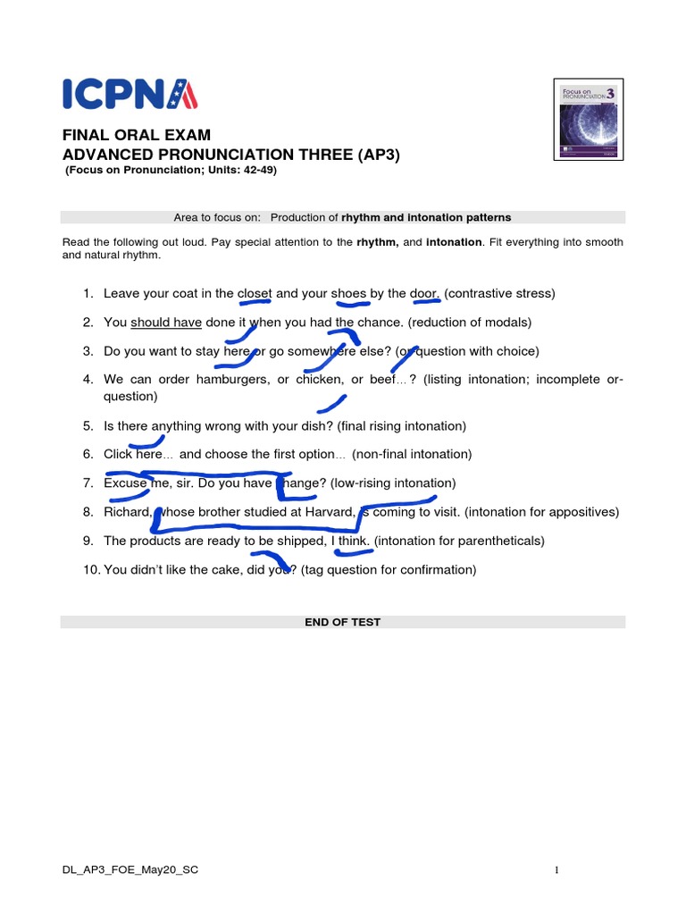 AP3 Final Oral Exam - May 2020 | PDF