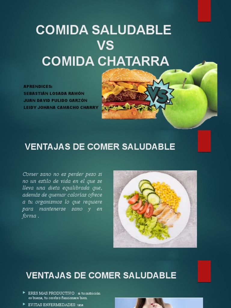 Comida Chatarra Vs Saludable-1 | PDF | Comida chatarra | Alimentos