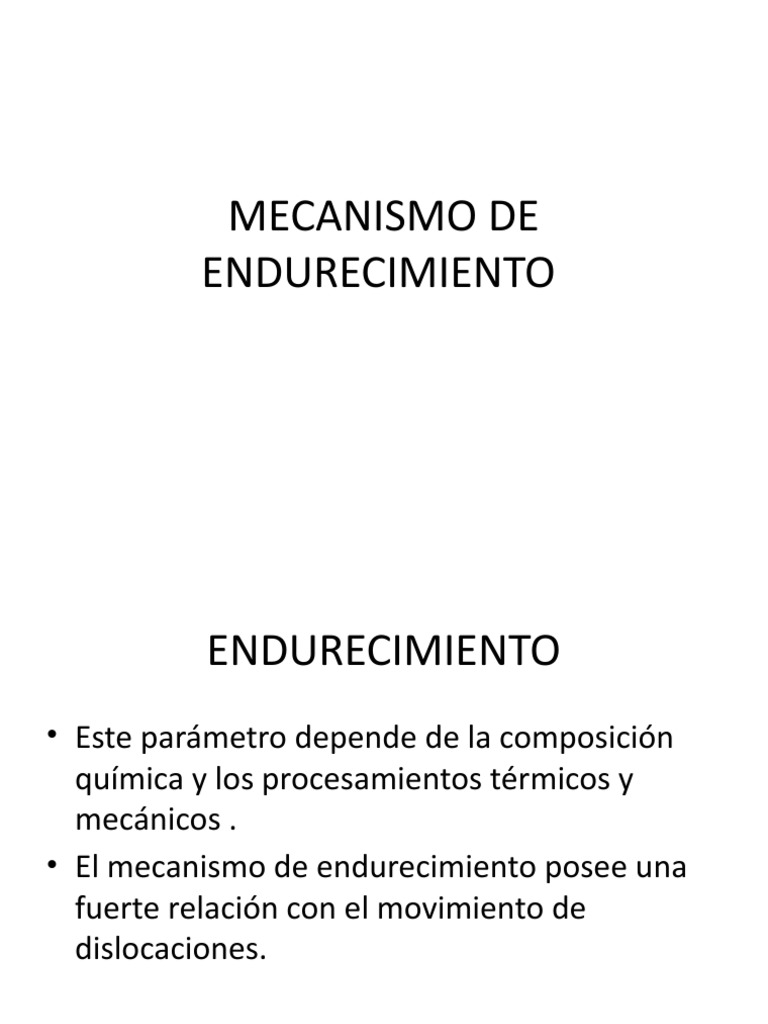 MECANISMO DE ENDURECIMIENTO Resistencia de Materiales | PDF