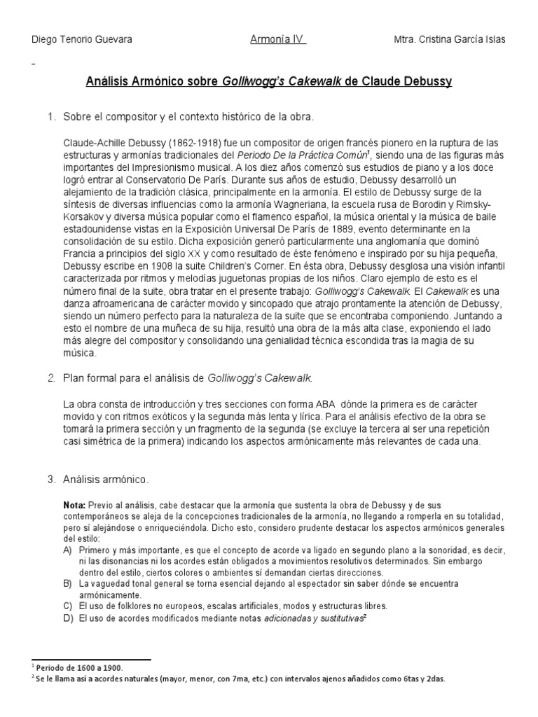 Armonía IV - Golliwog's Cakewalk | PDF | Claude Debussy | Acorde (Música)