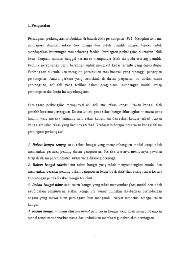 Perniagaan Perkongsian | PDF