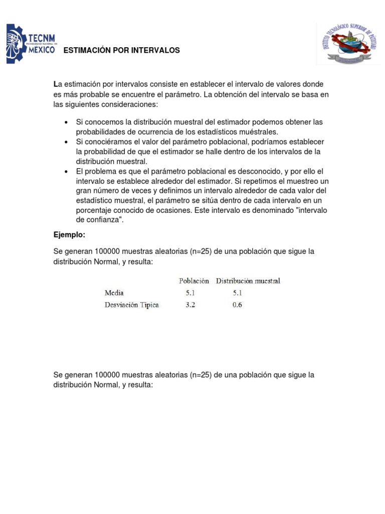 Guía de Estimación por Intervalos | PDF | Intervalo de confianza | Estimador