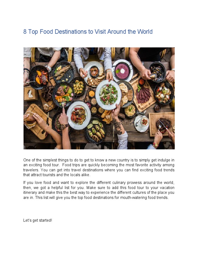 Top Food Destinations To Visit Around The World | PDF | Restaurants | Foods