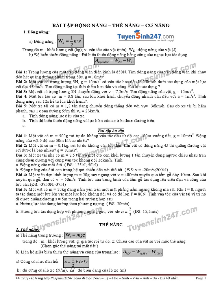 Bai Tap Dong Nang The Nang Co Nang Hay | PDF