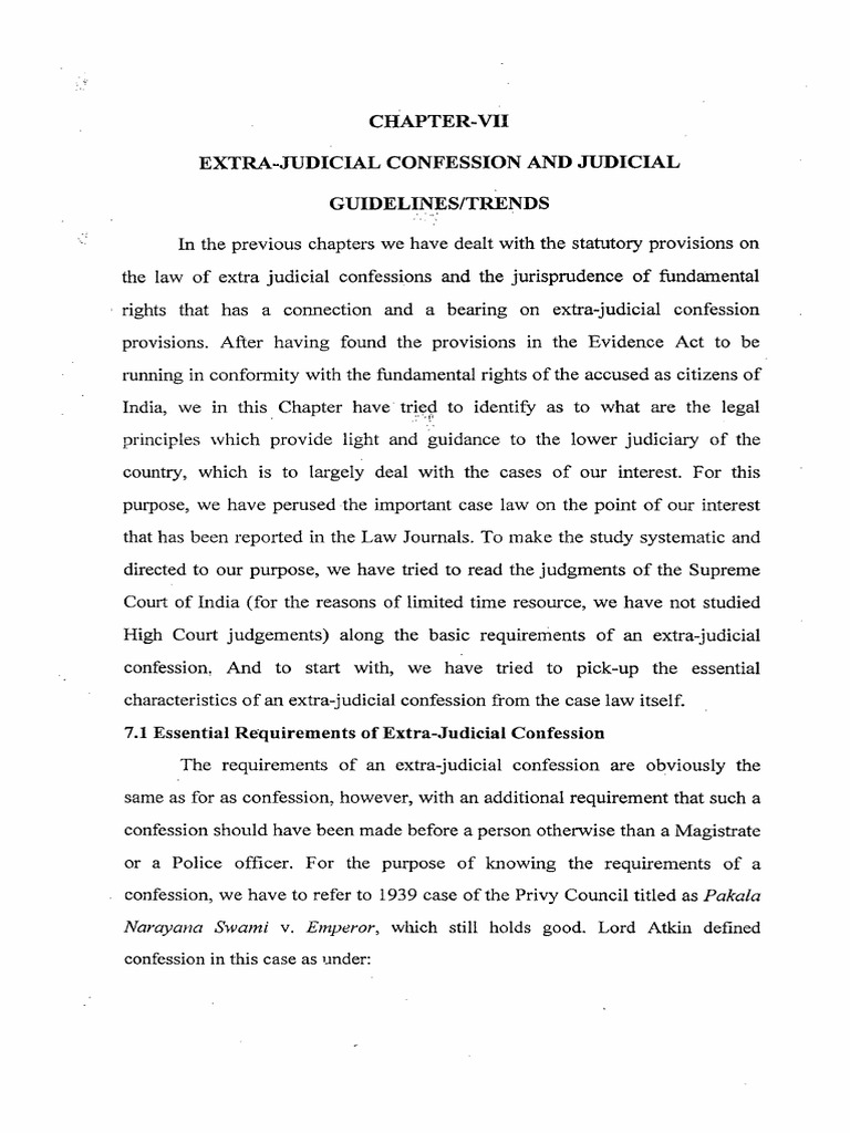 Essential Requirements of Extra-Judicial Confessions: Identifying Legal ...