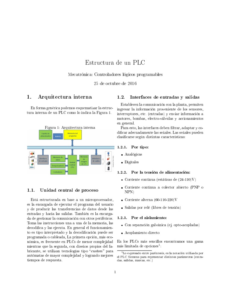 Estructura de Un PLC PDF | PDF | Controlador lógico programable ...