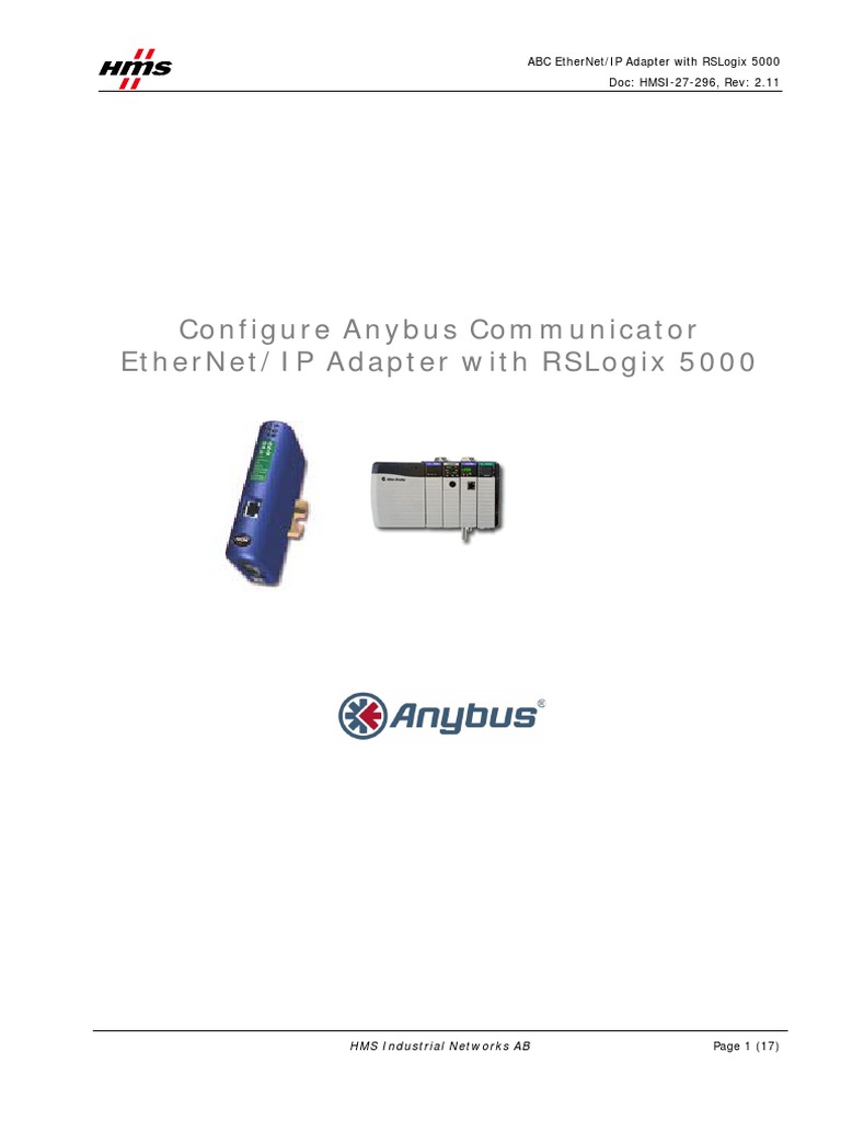 511-9501-ABC-EtherNetIP Adapter With RSLogix 5000 | PDF | Programmable Logic Controller | Ethernet