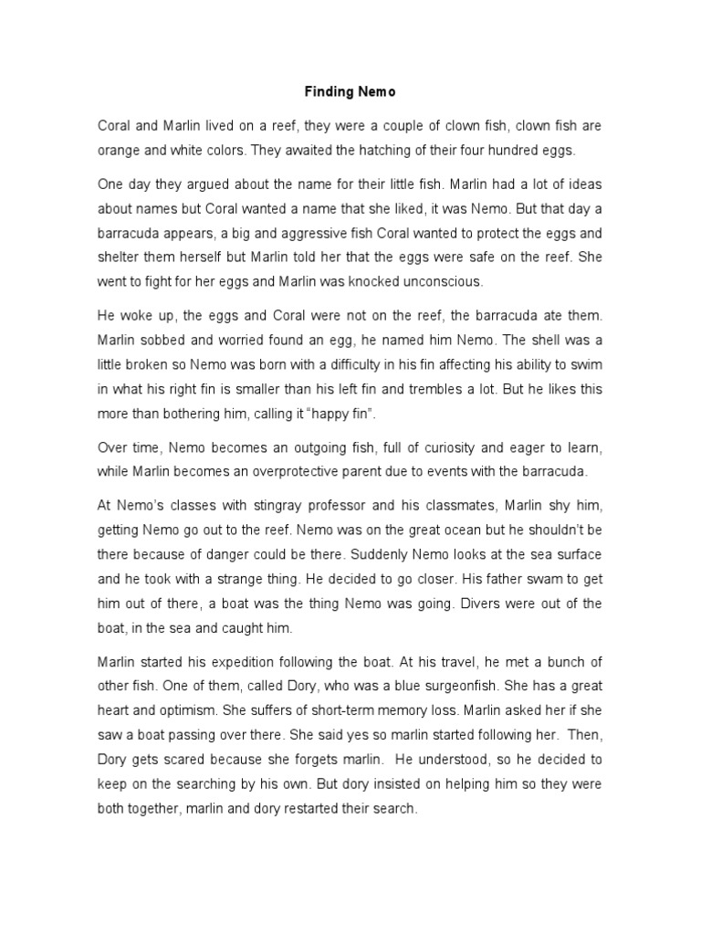 Finding Nemo | PDF | Aquatic Animals | Fish And Humans