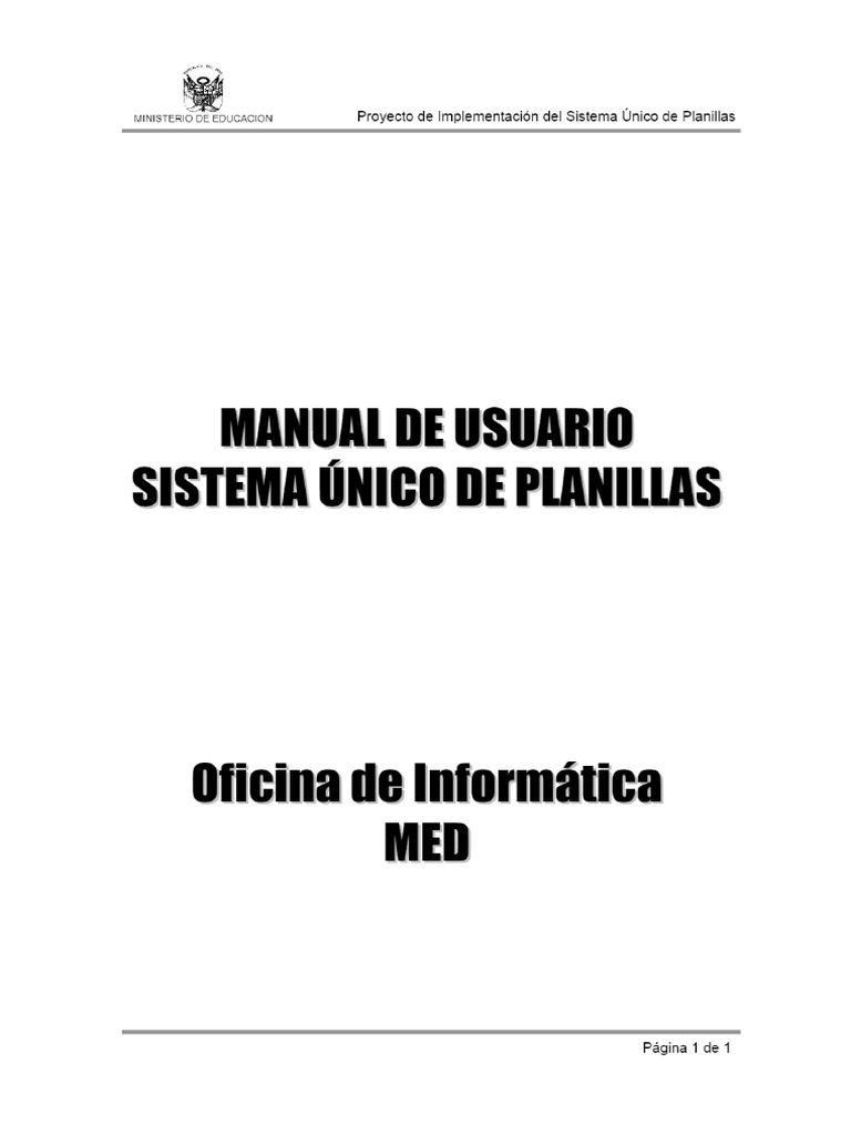 Manual - Sistema Unico de Planillas | PDF