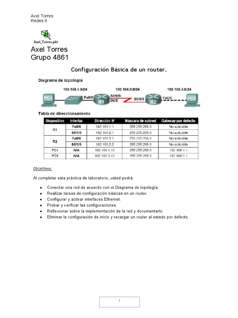 Configuración Básica de Routers | PDF | Enrutador (Computación) | Dirección IP