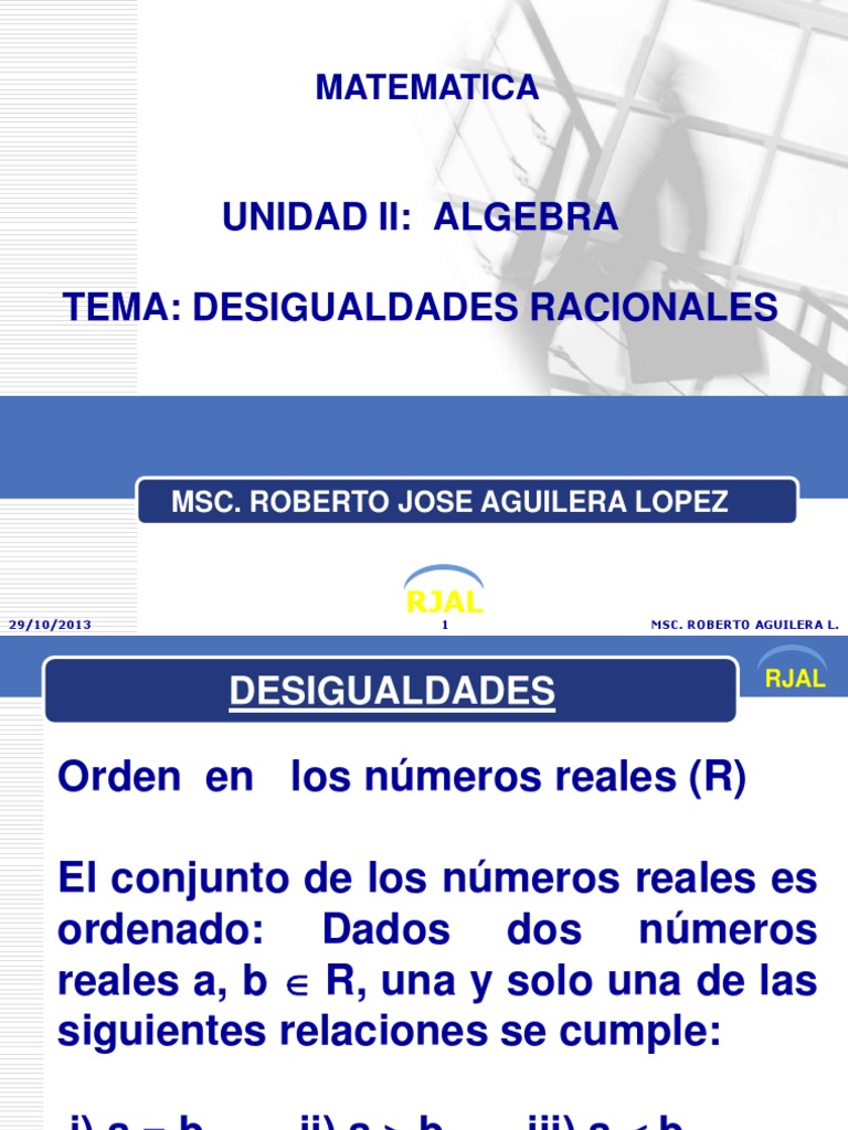Desigualdades Racionales | PDF | Intervalo (Matemáticas) | Desigualdad (Matemáticas)