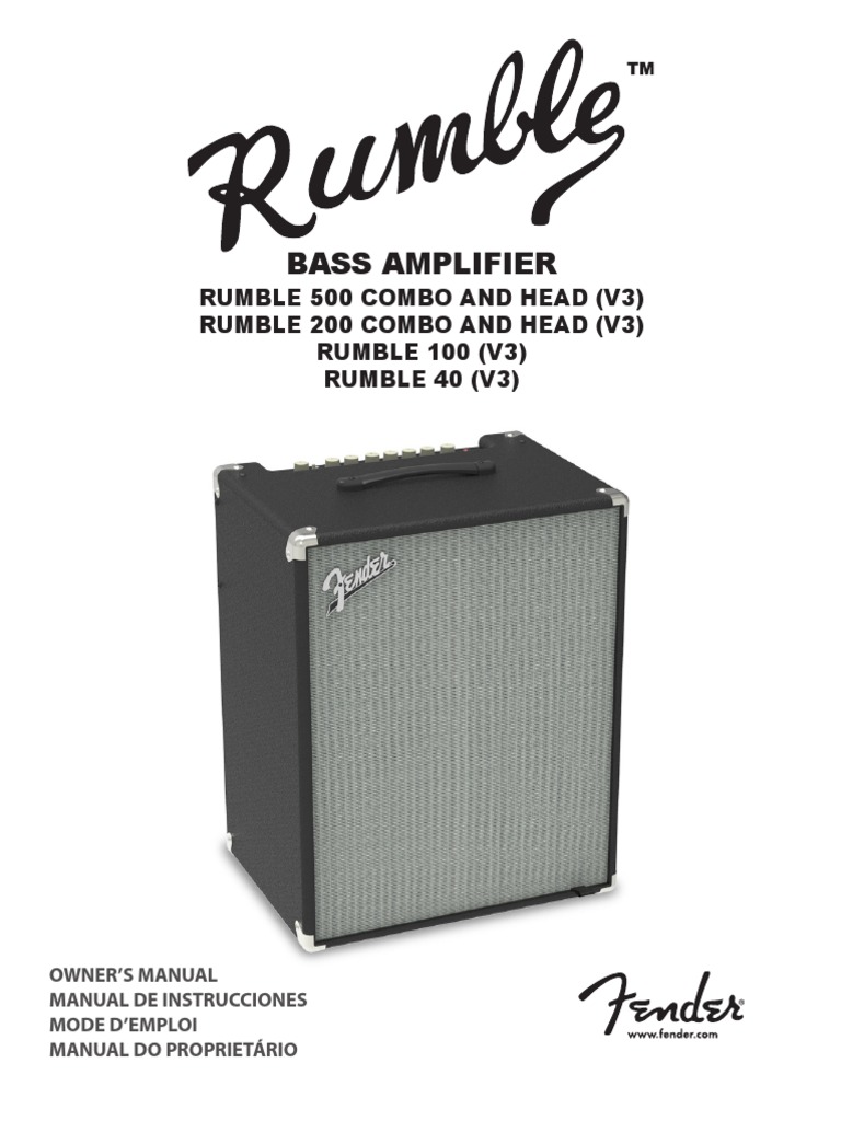 Fender Rumble Manual | PDF | Loudspeaker | Amplifier