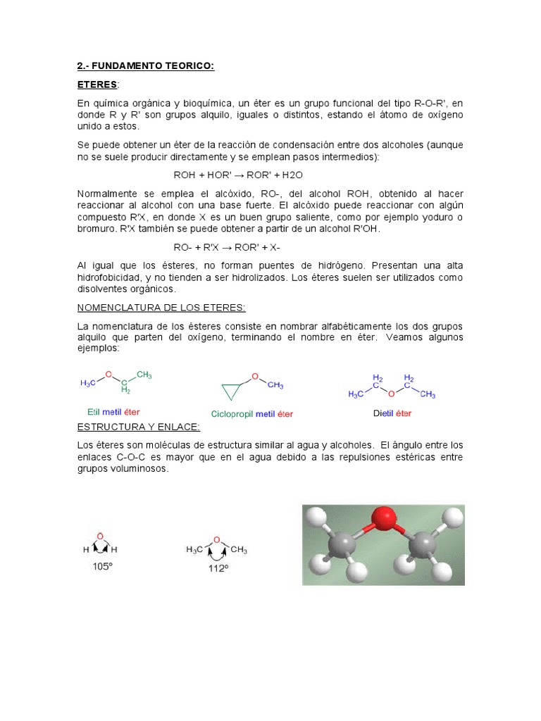 Fundamento Teorico Lab de Orga 2 | PDF | Éter | Alcohol