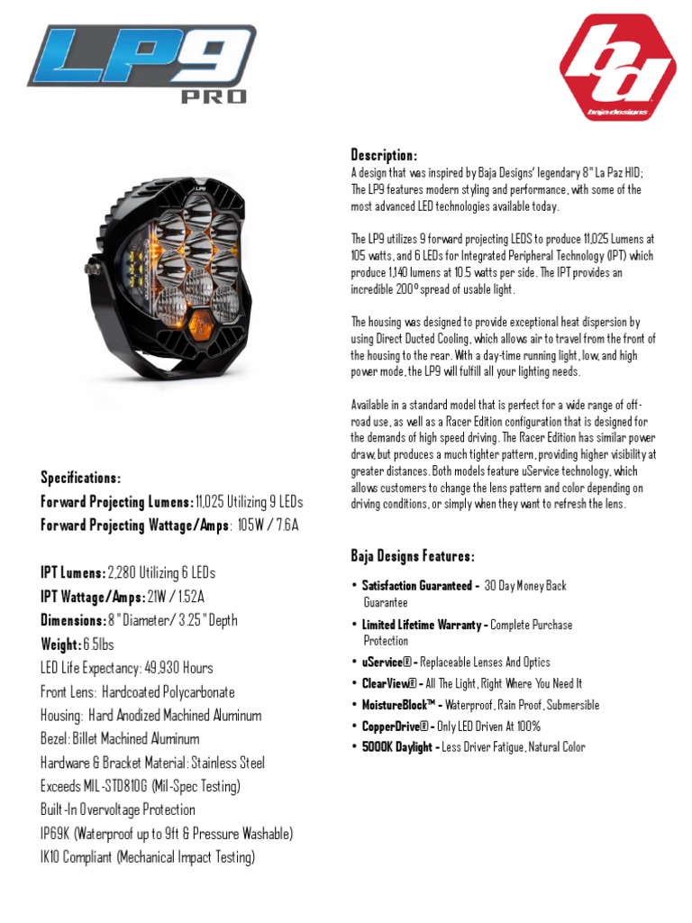 LP9 Data Sheet | PDF | Light Emitting Diode | Manufactured Goods