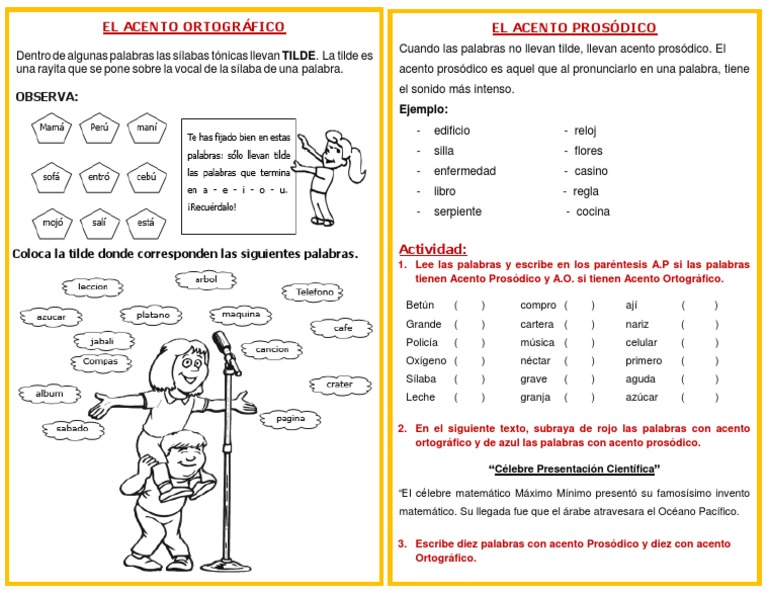 Acento Ortográfico y Acento Prosódico | PDF | Estrés (lingüística ...