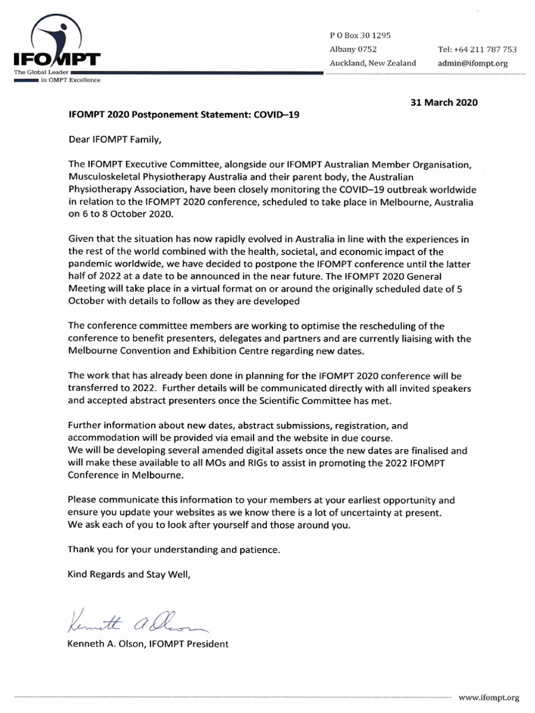 IFOMPT 2020 Statement | PDF