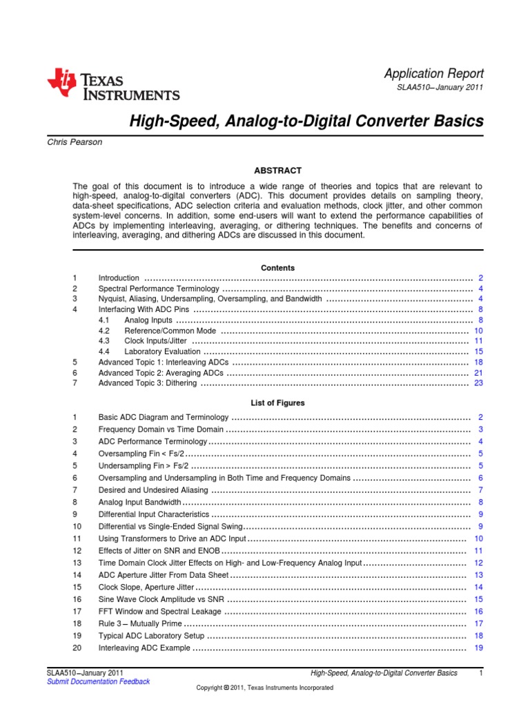 High-Speed, Analog-to-Digital Converter Basics | PDF | Analog To ...