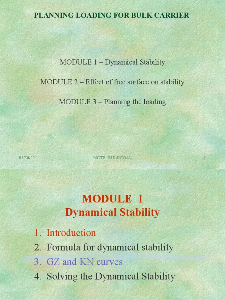 Module 1 - Dynamical Stability | PDF | Physics | Classical Mechanics