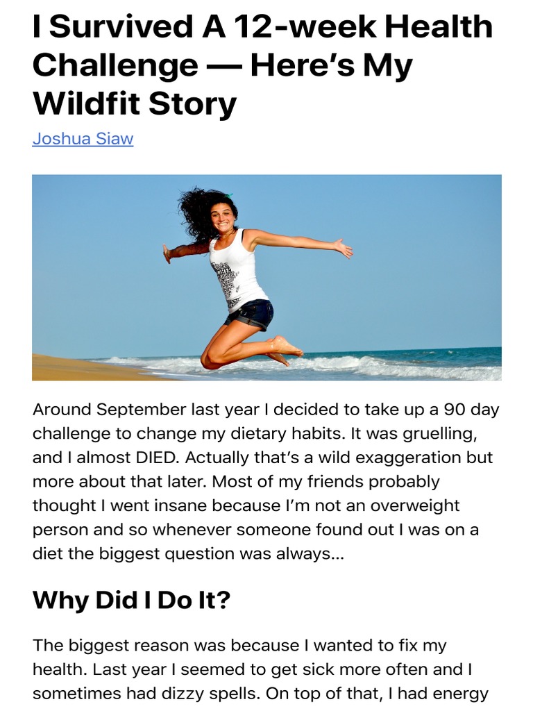 I Survived A 12-Week Health Challenge - Here's My Wildfit Story | PDF ...