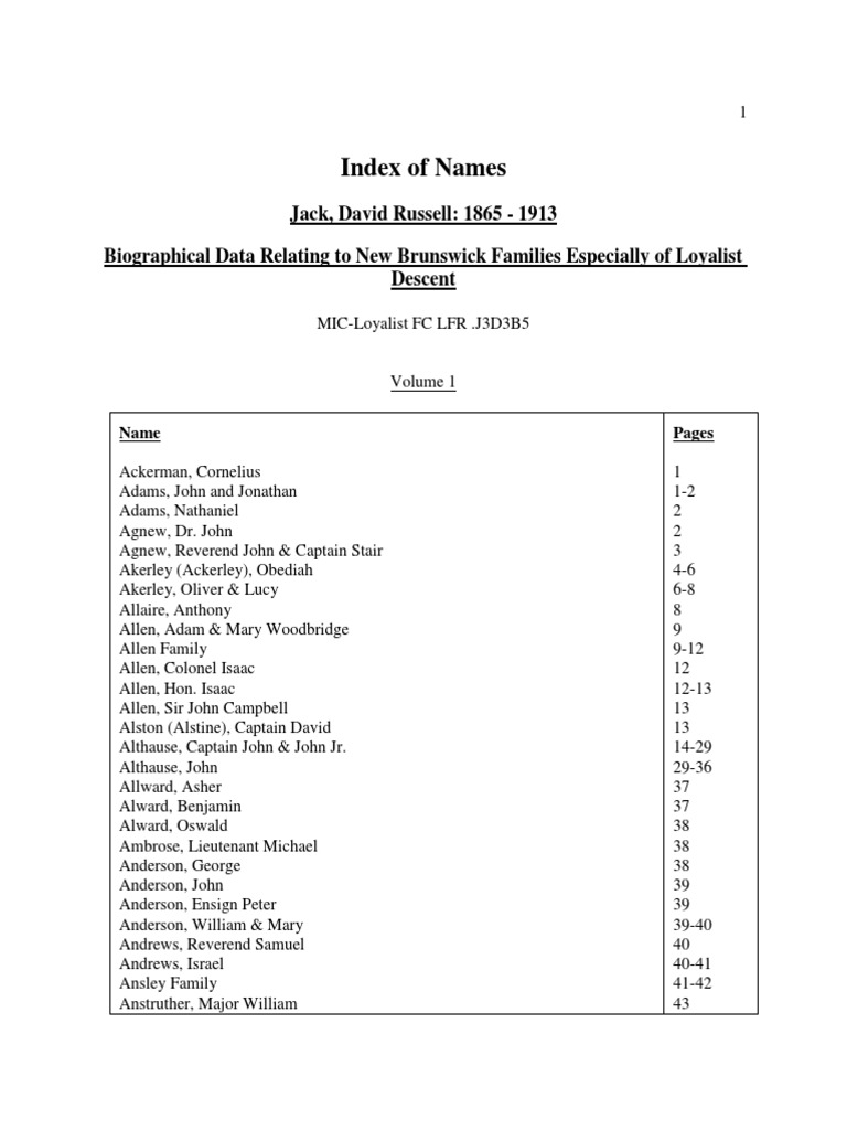 Loyalist Family Biographies | PDF | Christian Saints From The Old ...
