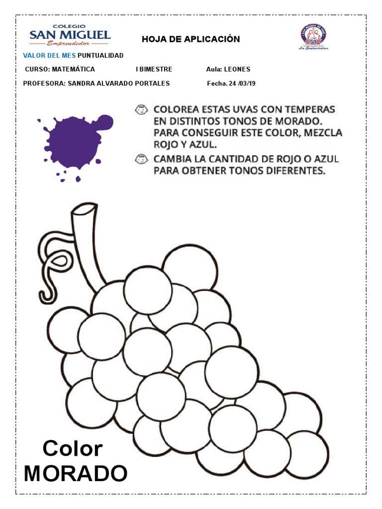 Actividades del Color Morado en Preescolar | PDF
