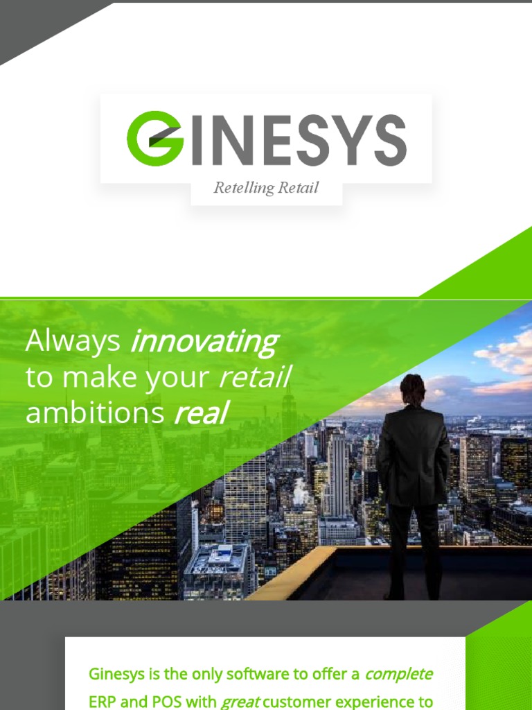 Ginesys Product Presentation - Enchore | PDF | Point Of Sale | Retail