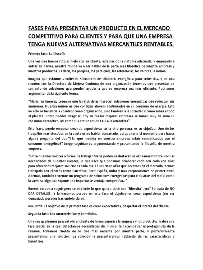 Como Presentar Un Producto Empresa | PDF | Marketing | Cliente