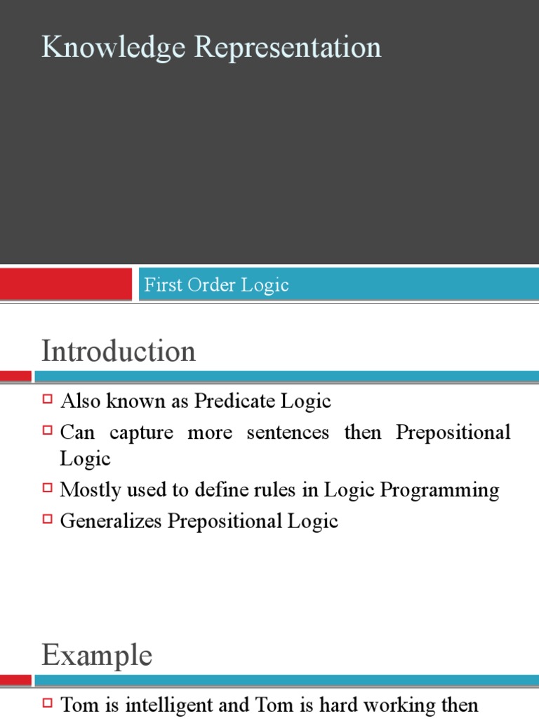 Knowledge Representation: First Order Logic | PDF | First Order Logic ...