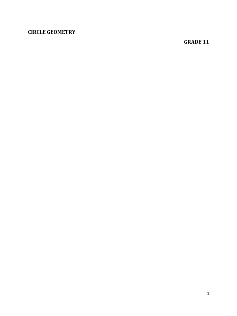 Circle Geometry Grade 11 | PDF | Circle | Angle