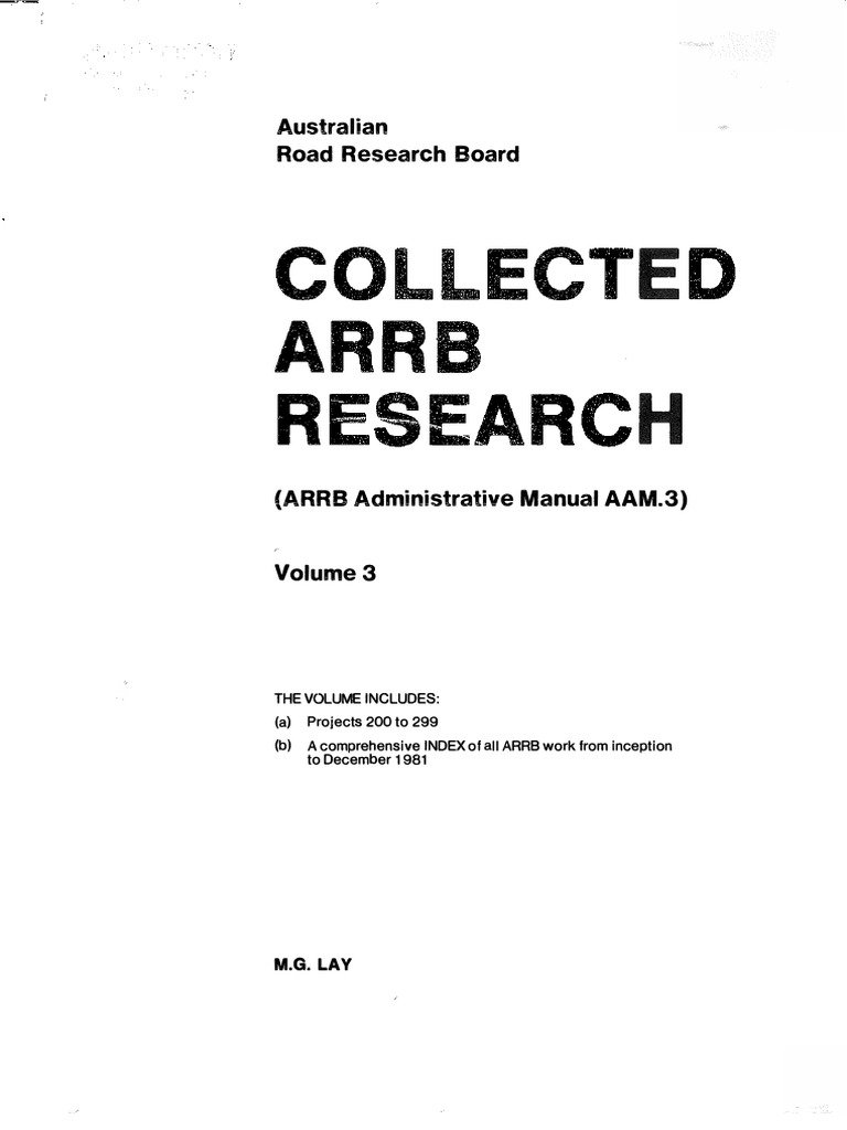 ARRB AAM3 Vol3 1982 PDF | PDF | Road Surface | Road