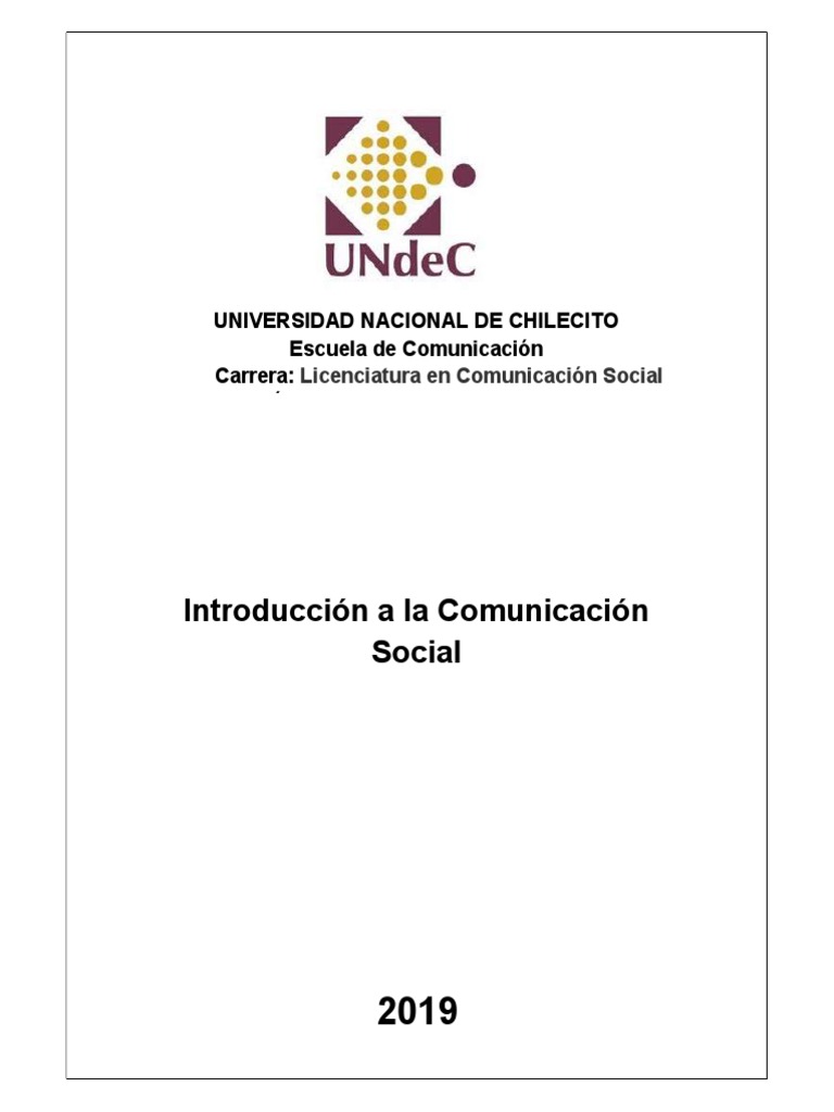 12 Cuadernillo Introduccion A La Comunicacion Social PDF | PDF | Percepción | Comunicación