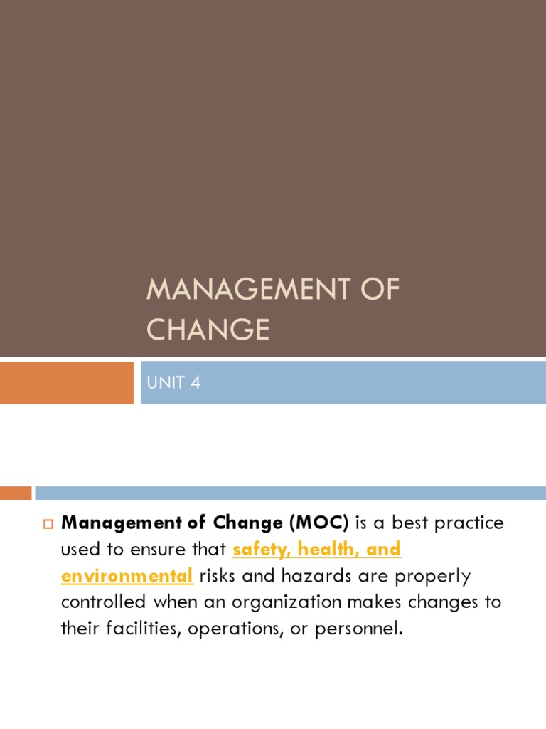 MANAGEMENT OF CHANGE Unit 4 | PDF
