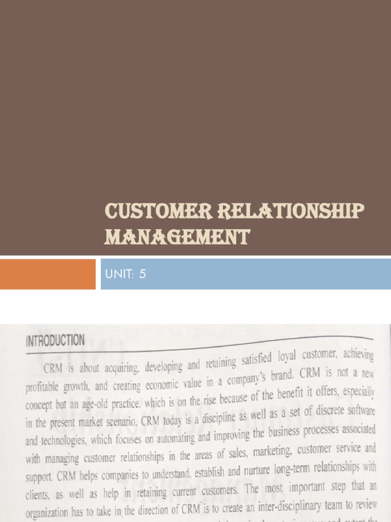 Customer Relationship Management | PDF