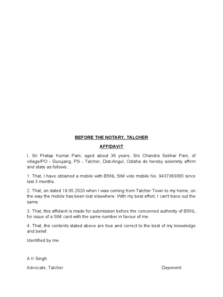 Lost and Found: An Affidavit Regarding a Lost Mobile Phone and Request ...