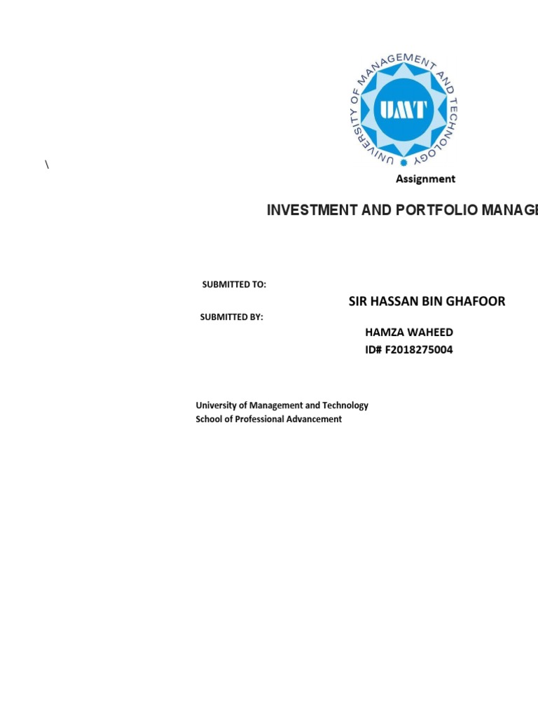 Investment and Portfolio Management | PDF | Discounting | Capital Asset ...