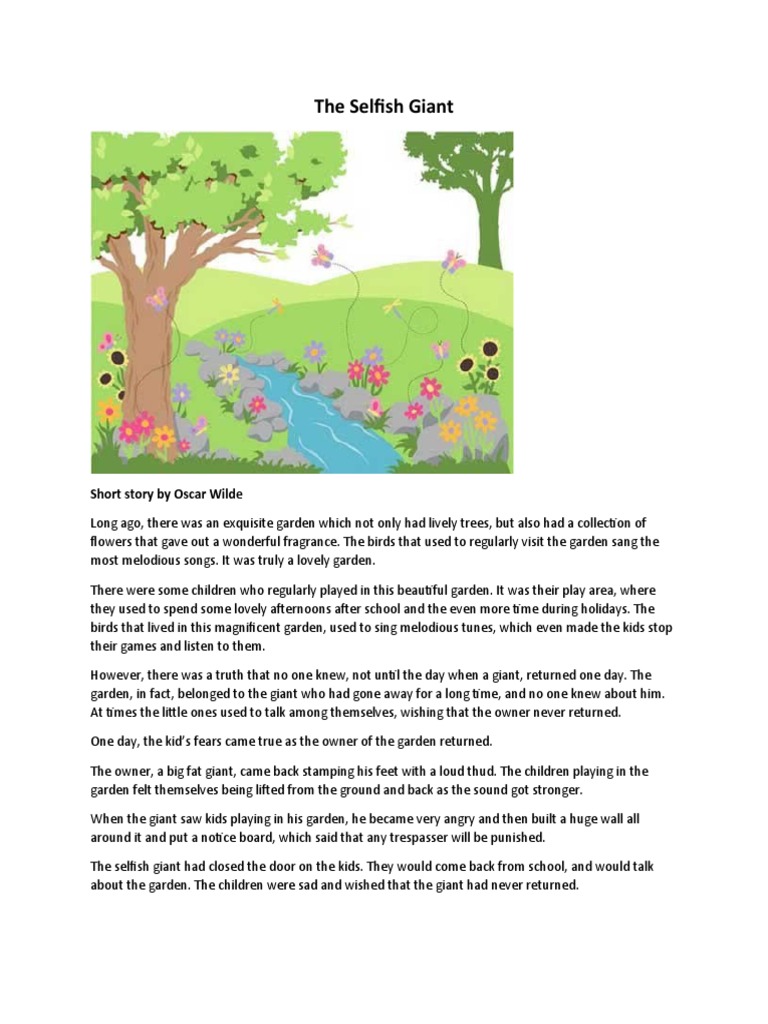 The Selfish Giant: Short Story by Oscar Wilde | PDF | Art | Poetry