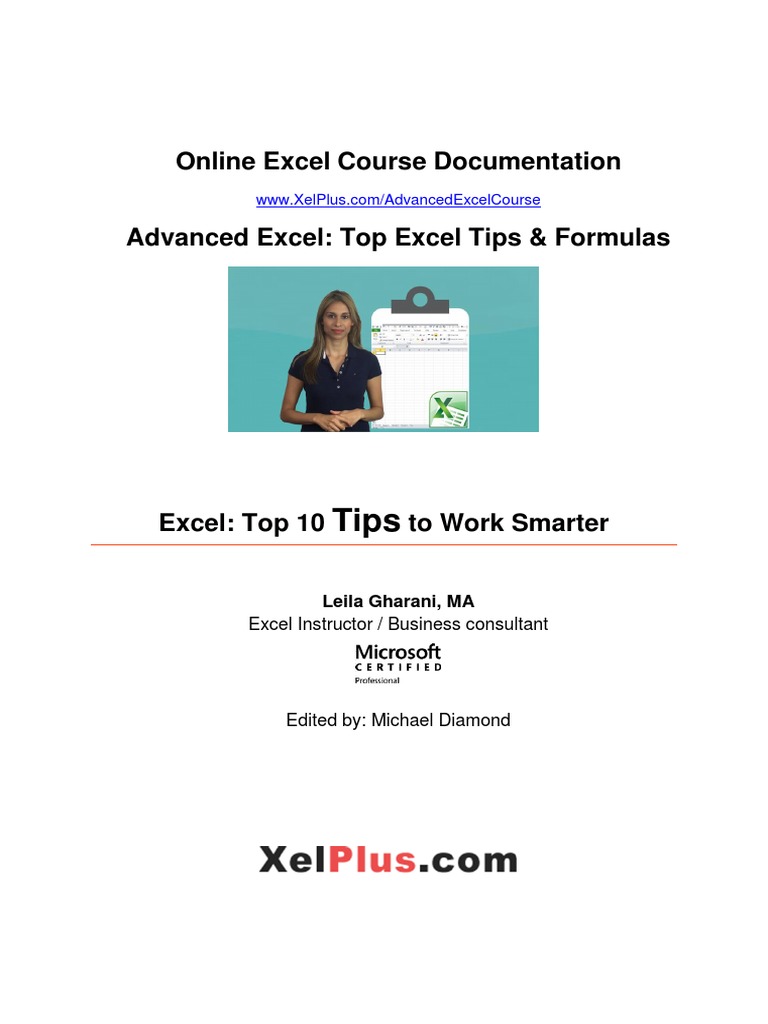 Excel Advanced Top10TIPS Documentation LeilaGharani | PDF | Microsoft ...