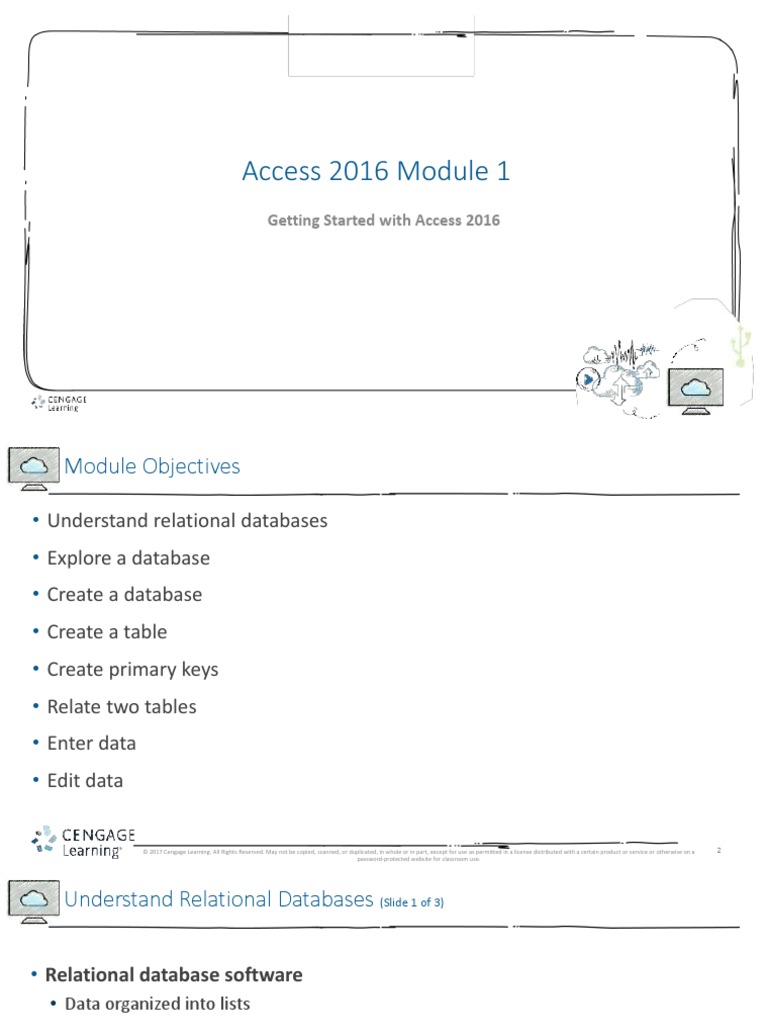 Access 2016 Module 1: Getting Started With Access 2016 | PDF ...