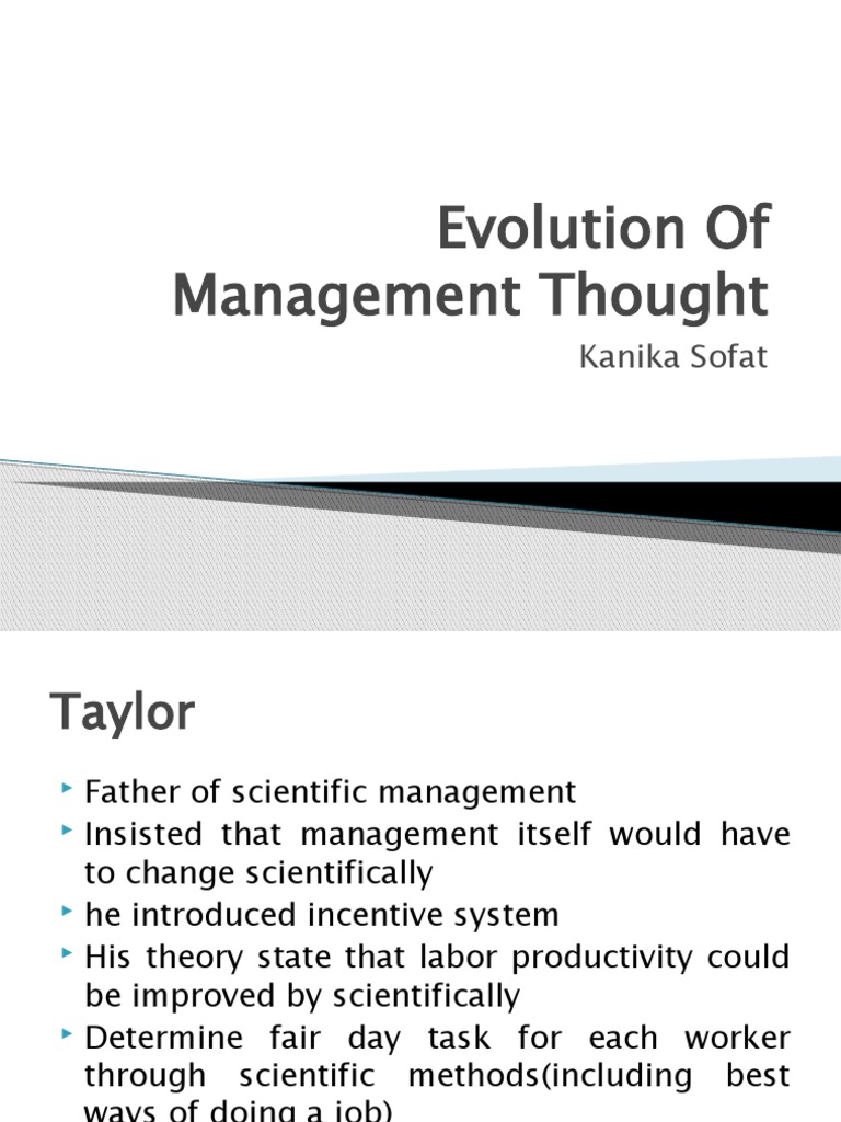 Evolution of Management Thought | PDF | Psychological Concepts | Business