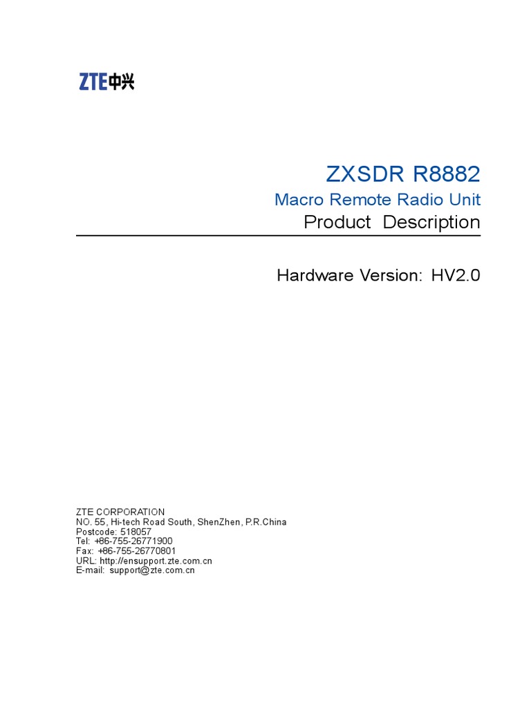 ZXSDR R8882: Product Description | PDF | High Speed Packet Access | Lte ...