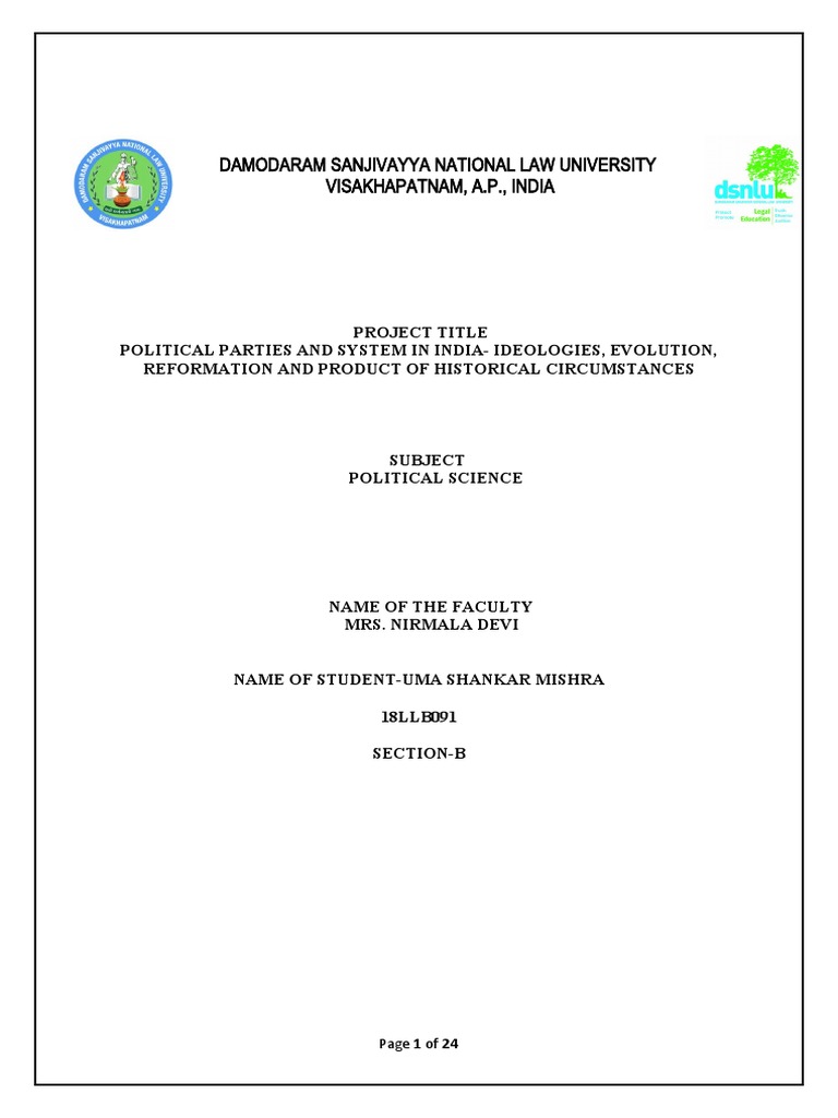 Political Science - 1 Project | PDF | Bharatiya Janata Party | Indian ...