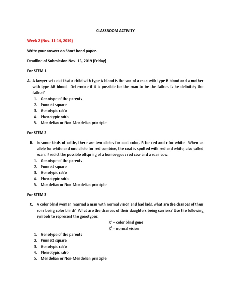Gen Bio 2 Activity 1 | PDF | Wellness