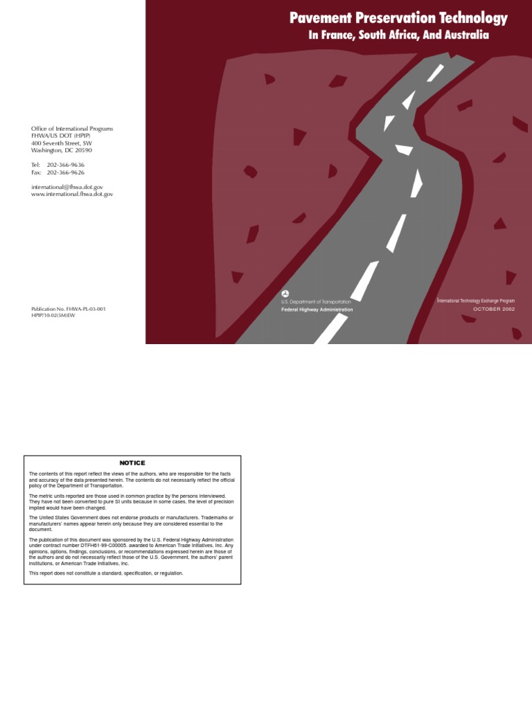 Pavement Preservation Strategies in France, South Africa, and Australia ...