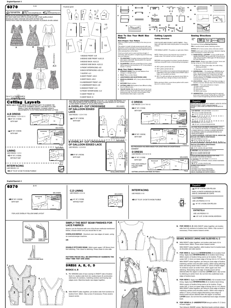 How To Use Your Multi Size Pattern Cutting Layouts Sewing Directions ...