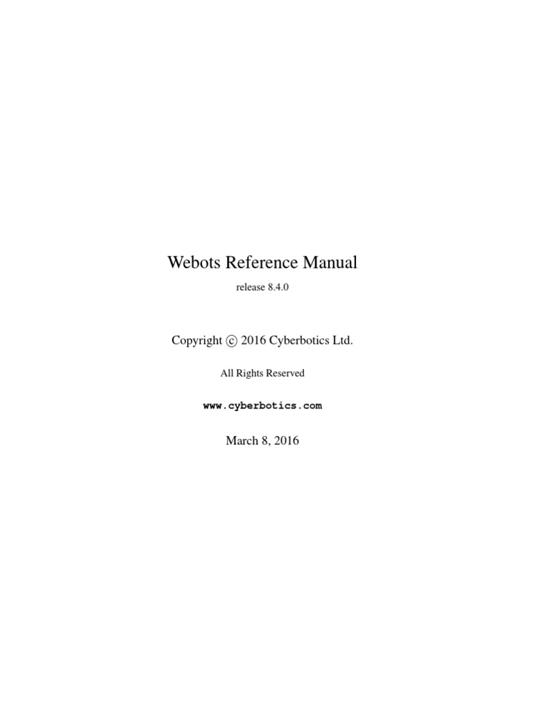 Webots 8.4.0 Reference Manual | PDF | Accelerometer | Cartesian ...