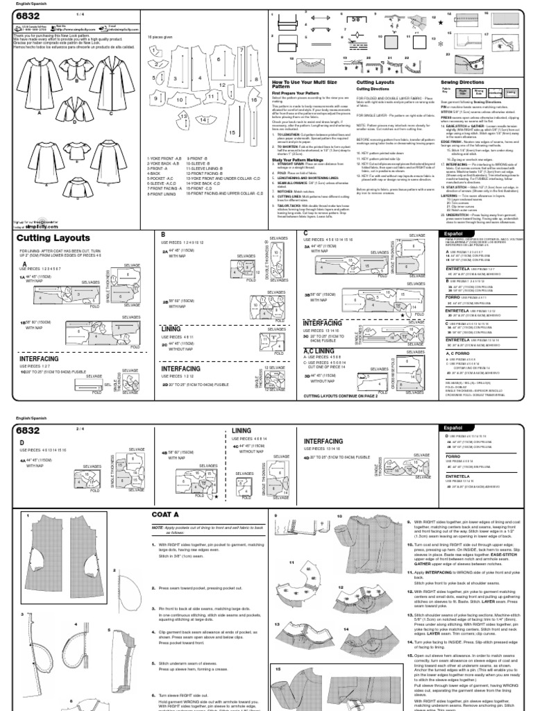 How To Use Your Multi Size Pattern Cutting Layouts Sewing Directions ...