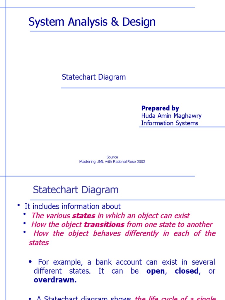 System Analysis & Design: Statechart Diagram | PDF | Computing ...
