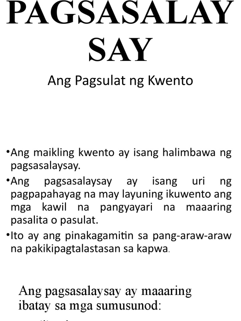 Pagsasalaysay | PDF