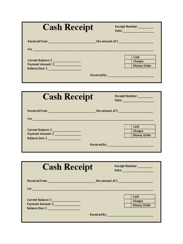 Cash Receipt Template 02 PDF | PDF
